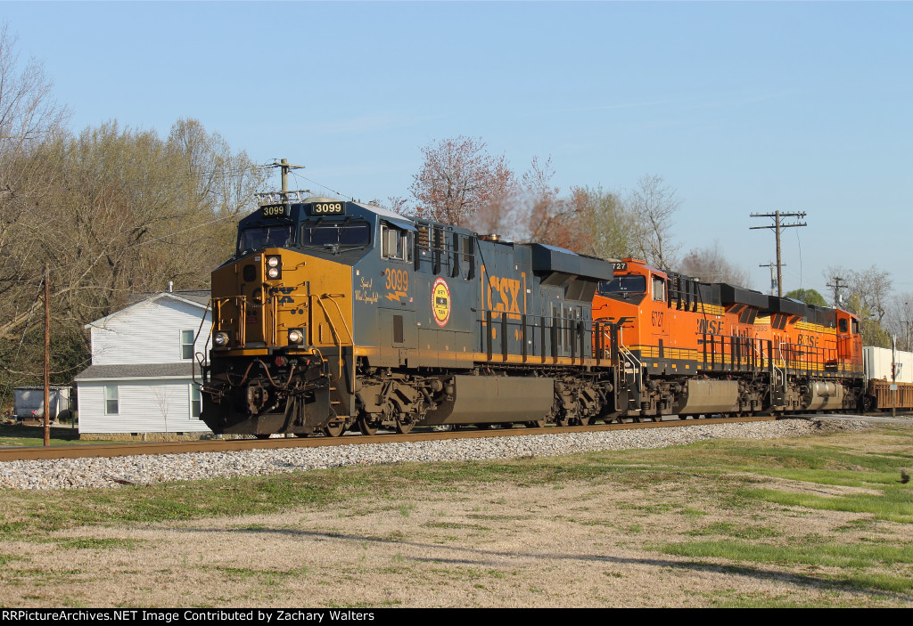 CSX 3099 BNSF 6727 7393